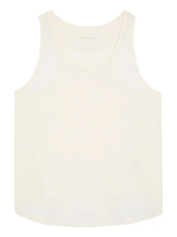 LITERARY SPORT Leni Perforated Stretch-jersey Tank Top - White