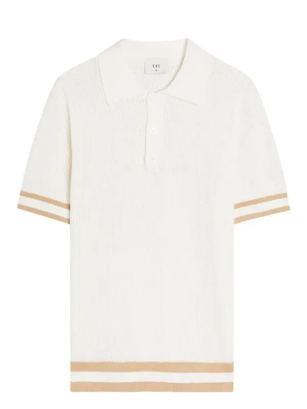 CHE Quinn Open-knit Polo Shirt - White