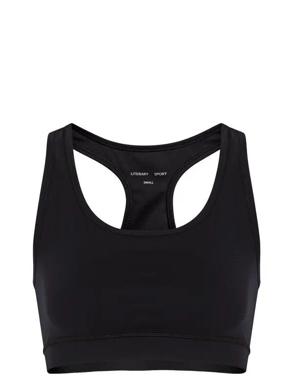 LITERARY SPORT O'hara Stretch-jersey Bra Top - Black