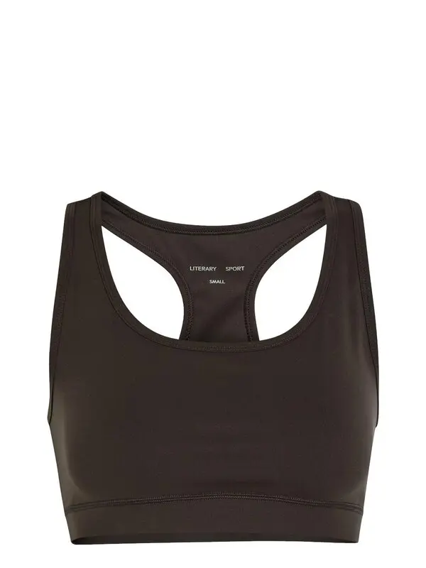 LITERARY SPORT O'hara Stretch-jersey Bra Top - Brown