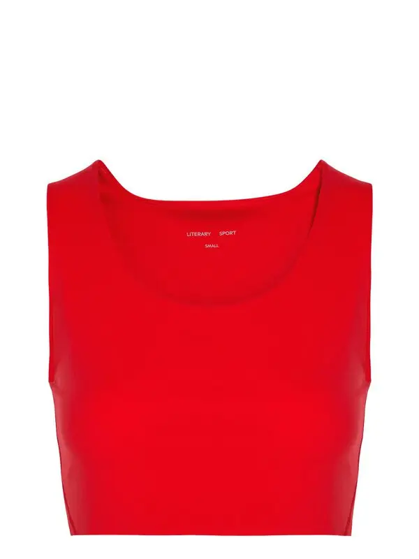 LITERARY SPORT Maud Stretch-jersey Bra Top - Red