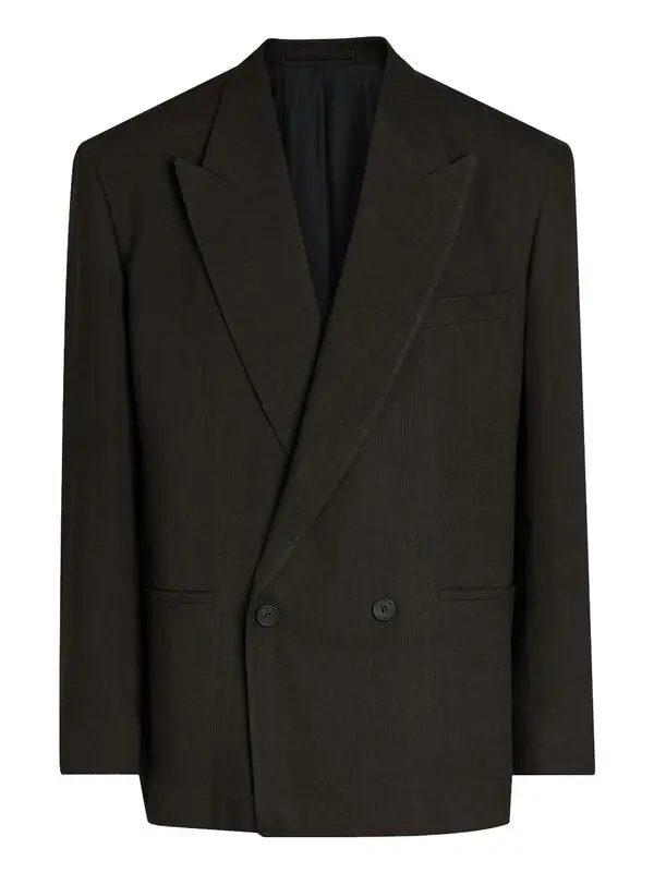 Studio Nicholson Double-breasted Woven Blazer - Brown