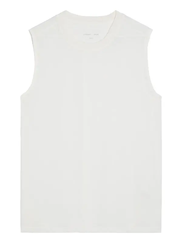 LITERARY SPORT Cotton Tank Top - White