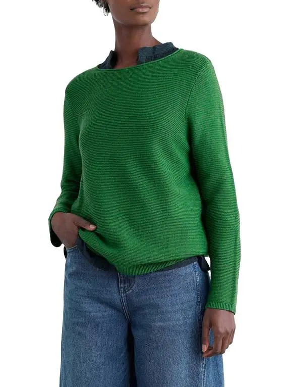 SEASALT CORNWALL Makers Rib Organic & Recycled Cotton Sweater - Hedgerow