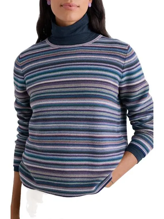 SEASALT CORNWALL Makers Rib Organic & Recycled Cotton Sweater - Ripple Marks Grape Thistle Mix