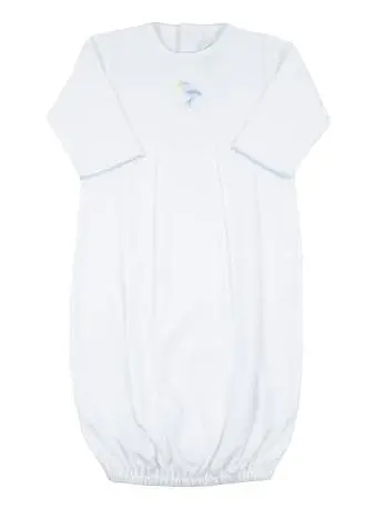 CUCLIE Baby Gown - White & Blue