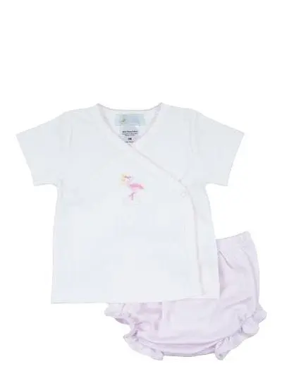 CUCLIE Gingham Bubble Romper With Corduroy Trim - White & Pink