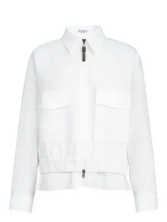 Brunello Cucinelli Cotton Outerwear Jacket - White