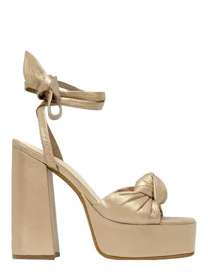 ALTA Platform Sandals With Knotted Detailing - Gold