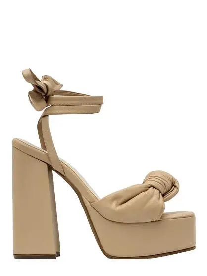 ALTA Platform Sandals With Knotted Detailing - Nude