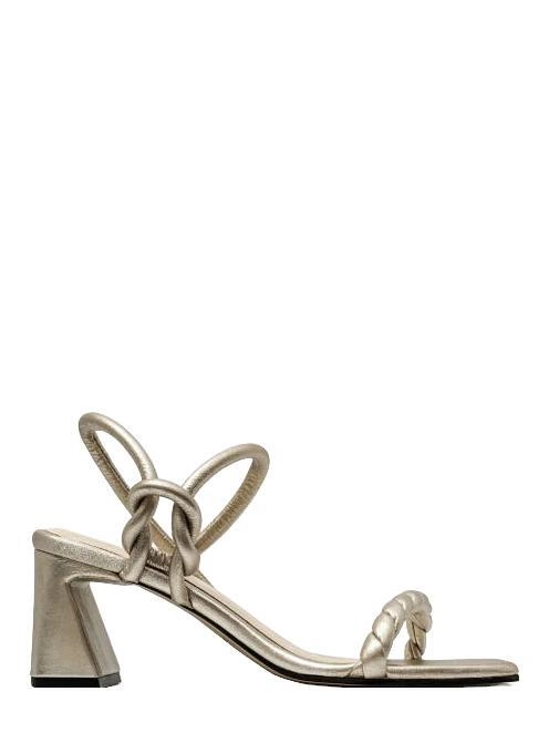 ALTA Livia Braided Block Heel Sandals - Gold