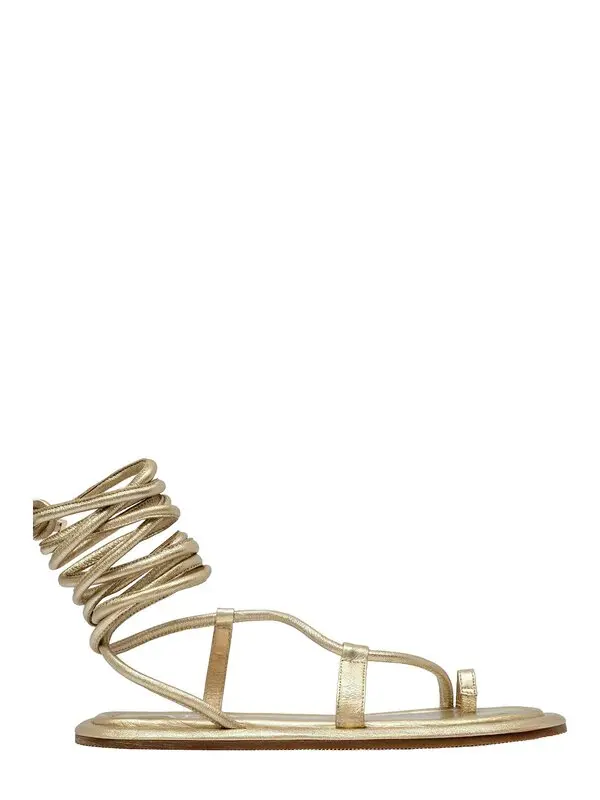 ALTA Aurora Strappy Leather Sandals - Gold