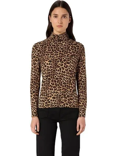 Gerard Darel Hélène Long Sleeve Printed Top - Camel