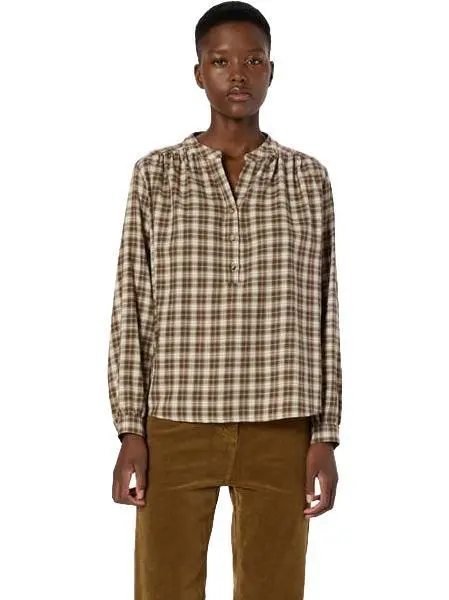 Gerard Darel Aline Checked Blouse - Brown