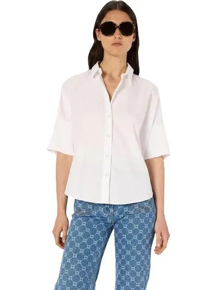Gerard Darel Nara Oversized Short Sleeve Shirt - White