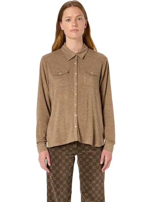 Gerard Darel Honorine Jersey Shirt - Camel