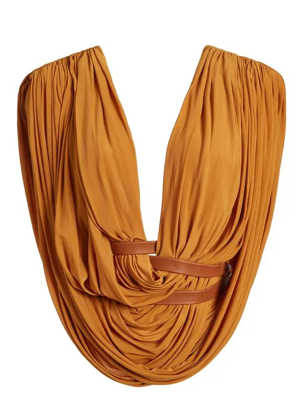 Christopher Esber Leather Belted Shawl Top - Yellow