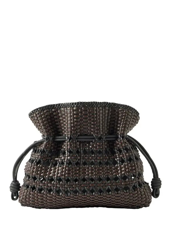 Loewe Flamenco Medium Woven Clutch - Black