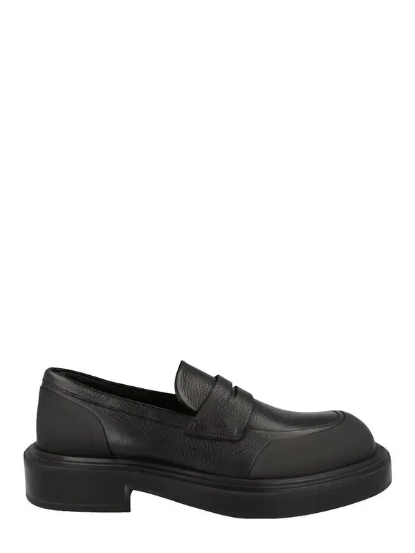 FERRAGAMO Leather Penny Loafers - Black