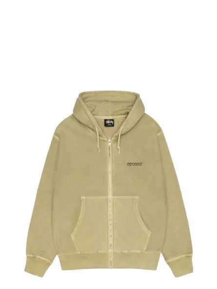 StÜssy Jumbo Pig Dyed Zip Hoodie - Elm
