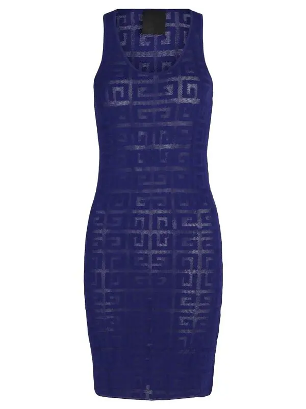 Givenchy 4g Monogram Jacquard-knit Tank Top Dress - Dark Purple