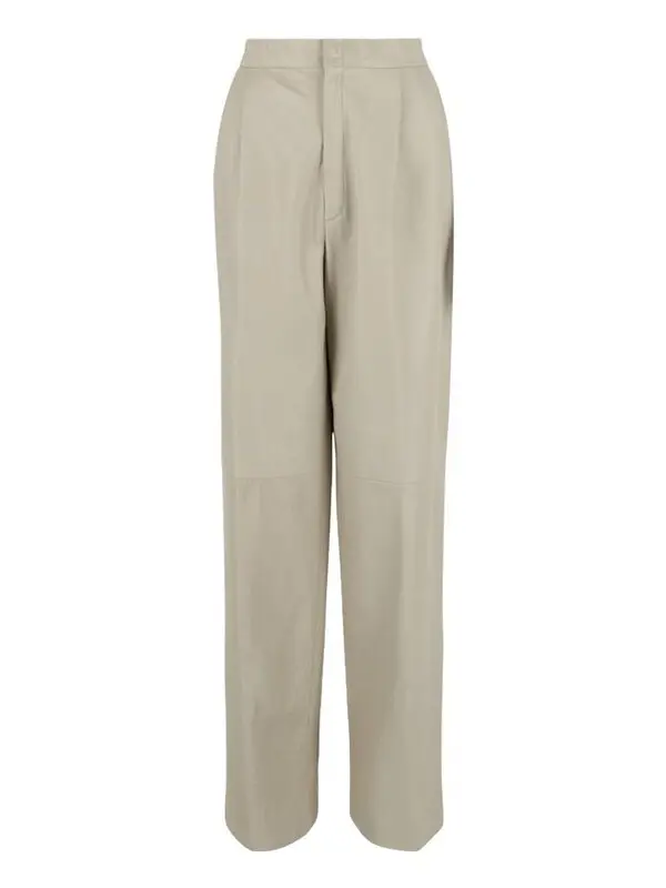 Gucci Leather Wide-leg Pants - Grey