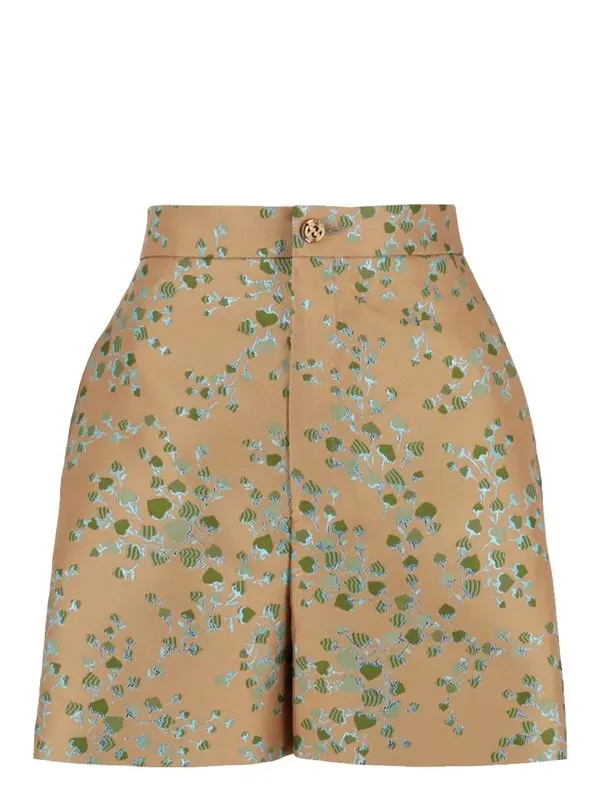 Gucci Metallic Lead Motif Shorts - Brown