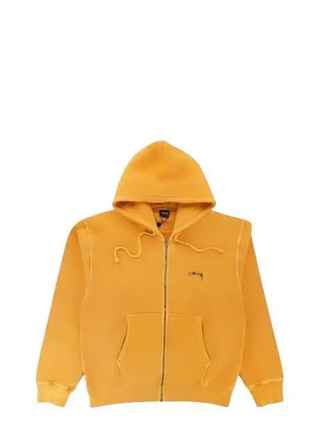StÜssy Smooth Stock Pig Dyed Zip Hoodie - Orange