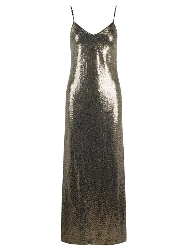Gucci Sequin Sleeveless Cocktail Dress - Black Gold