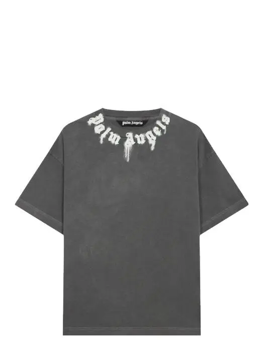 Palm Angels Curved Logo Graffiti T-shirt - Grey
