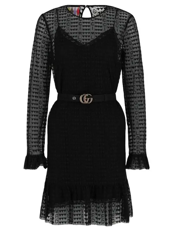 Gucci Lovelight Lace Shift Dress - Black