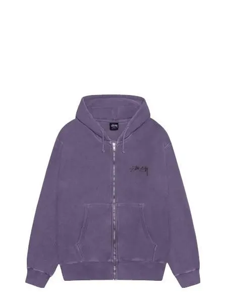 StÜssy Modern Age Pig Dyed Zip Hoodie - Grape
