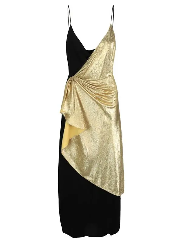 Gucci Asymmetric Silk Dress - Black Gold