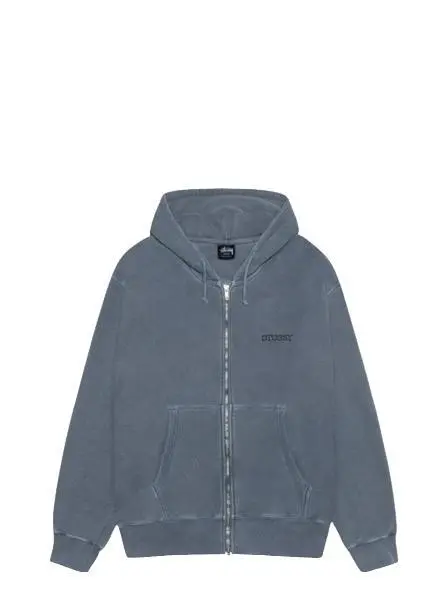 StÜssy Pig Dyed Zip Hoodie - Navy Blue