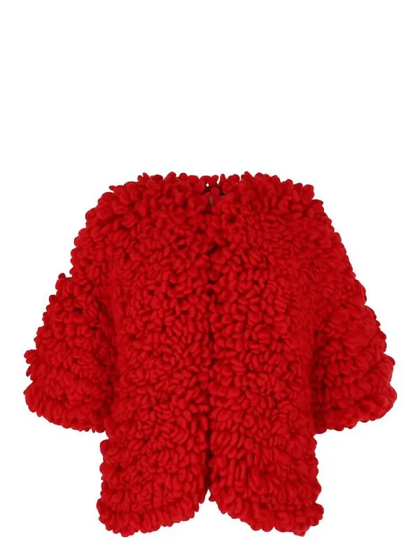 Gucci Chunky Chenille Yarn Jacket - Red