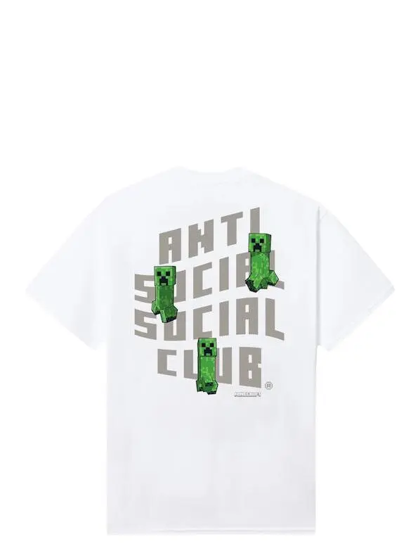 ANTI SOCIAL SOCIAL CLUB X Minecraft Creeper Logo Tee Shirt - White