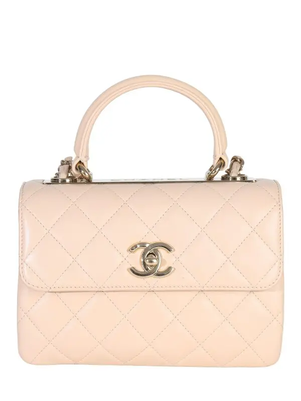Chanel 25c Quilted Lambskin Trendy Flap Bag - Beige