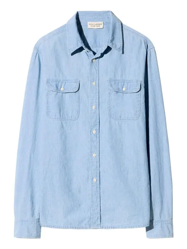 NILI LOTAN Davina Denim Shirt - Indigo Chambray Wash