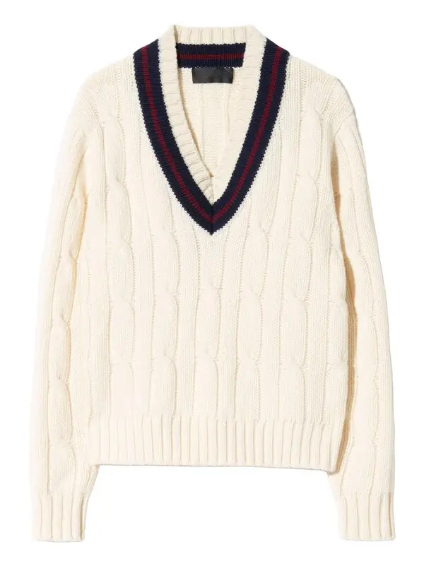 NILI LOTAN Fabiana Chunky Wool Cable-knit Sweater - Ivory