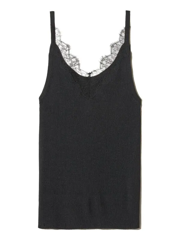 NILI LOTAN Aronia Silk Tank - Black