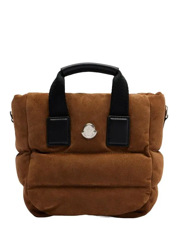 Moncler Caradoc Micro Suede Top Handle Bag - Brown