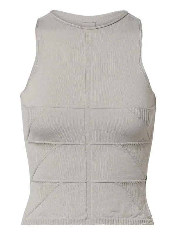 Rick Owens Temple Virgin Wool Tank Top - Grey
