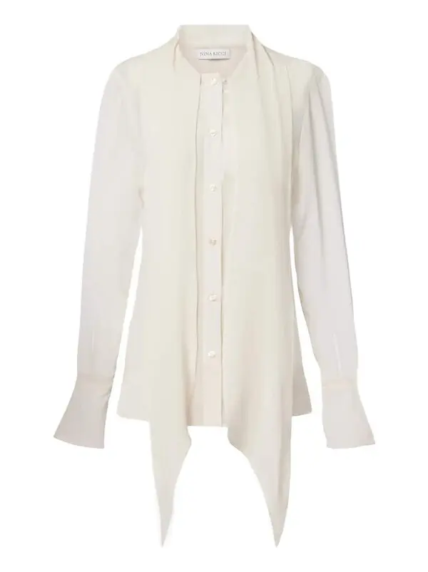 Nina Ricci Scarf-detail Silk Blouse - White