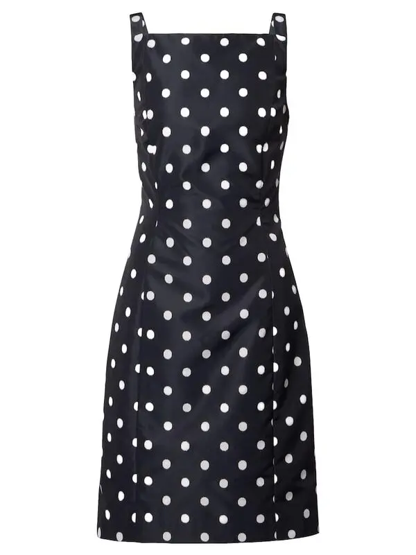 Patou Polka-dot Faille Minidress - Blue