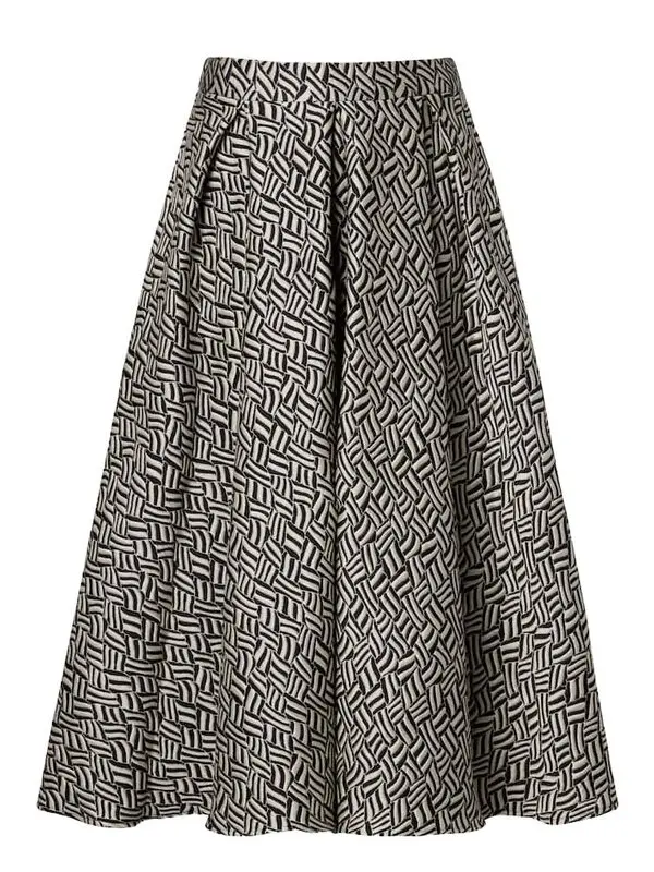 Max Mara Perle Cotton-blend Jacquard Midi Skirt - Black