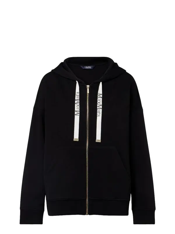 Max Mara Jour Cotton-blend Hoodie - Black