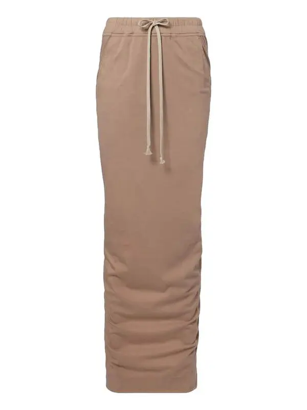Rick Owens Cotton Jersey Maxi Skirt - Beige