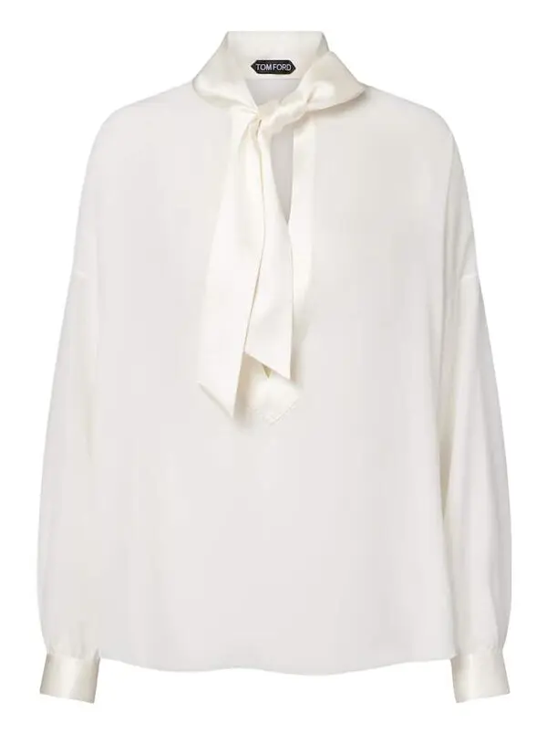 TOM FORD Silk Crêpe De Chine Blouse - White
