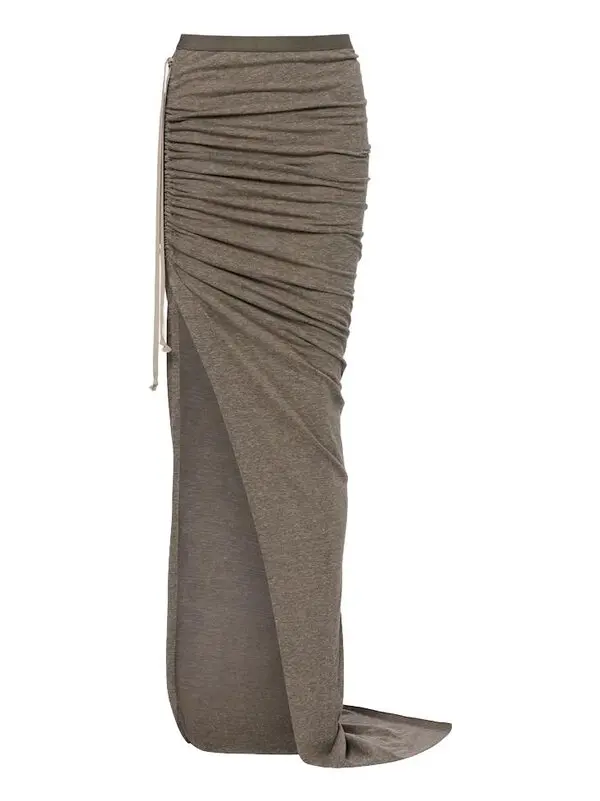 Rick Owens Cotton-blend Jersey Maxi Skirt - Grey