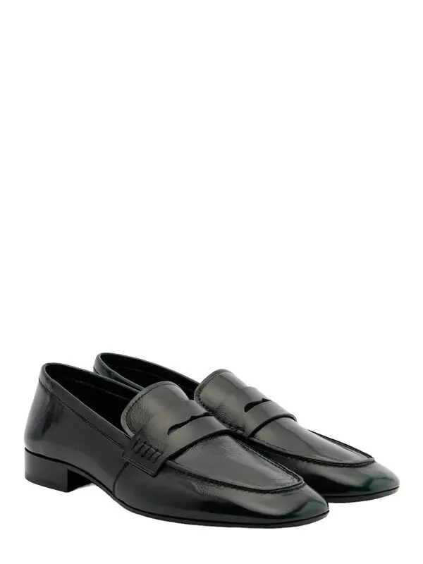 Dries Van Noten Patent Leather Penny Loafers - Black
